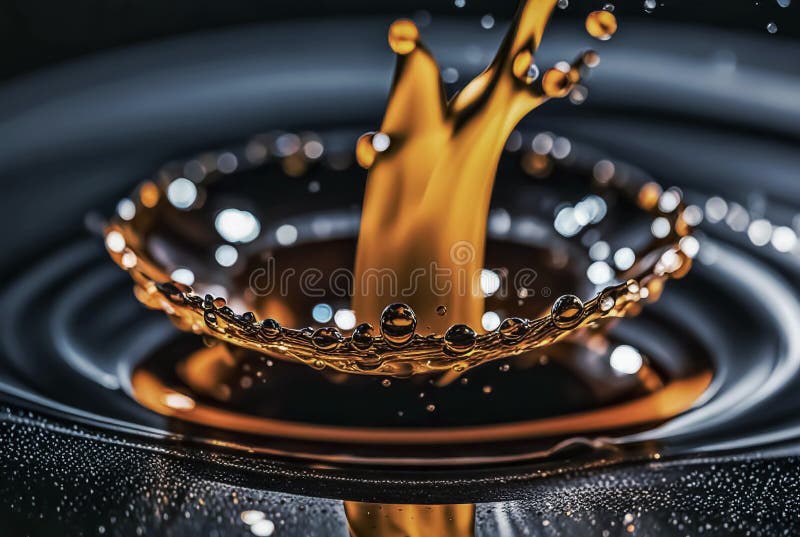 Splash on the oil surface stock illustration. Illustration of liquid ...