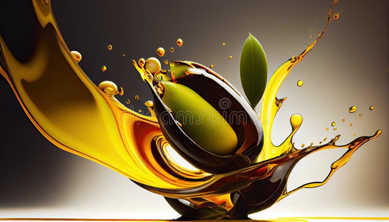 Splash of olive oil stock illustration. Illustration of natural - 277668440