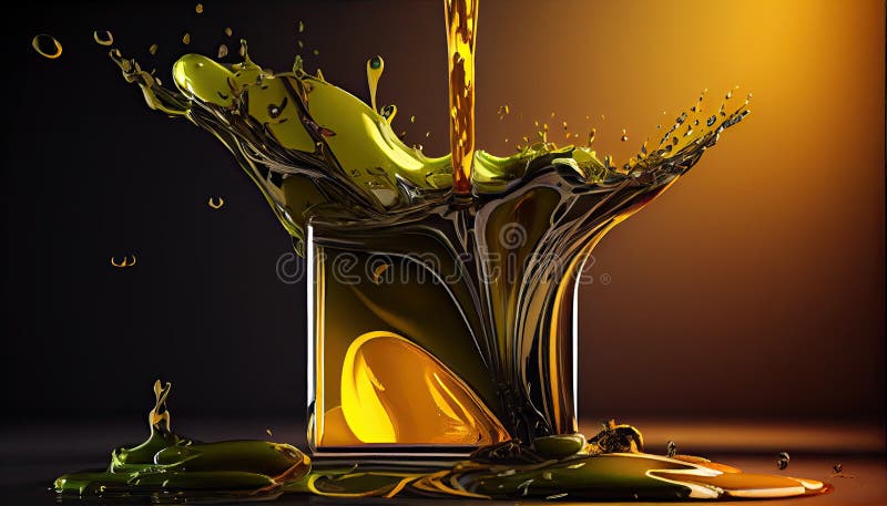 Splash of olive oil stock illustration. Illustration of yellow - 273449665