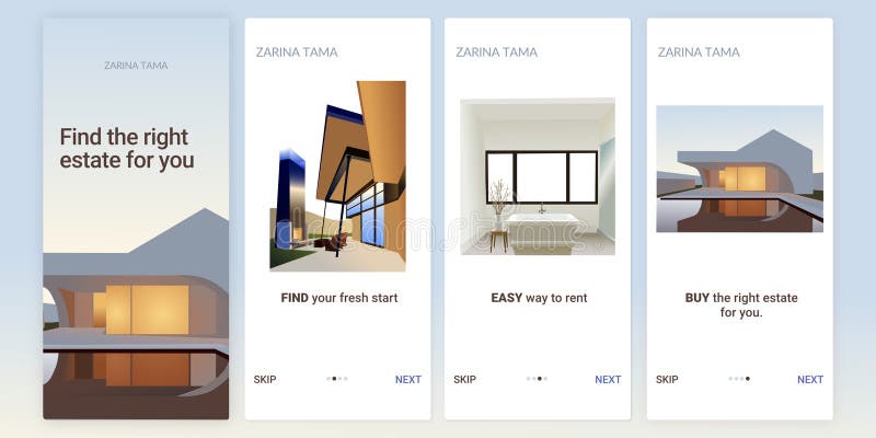 Splash and Onboarding Screens Mobile App Stock Illustration ...