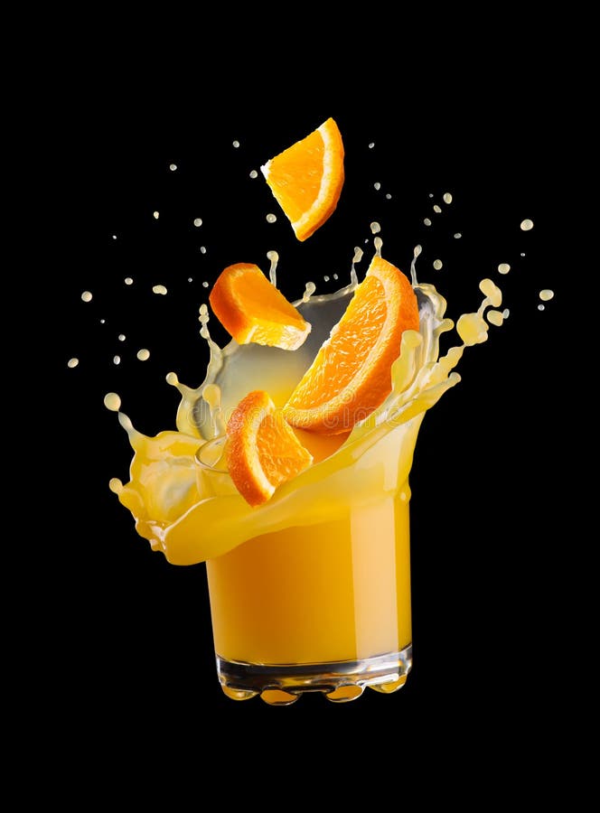 Splash of Orange Juice in a Glass Stock Image - Image of sweet ...