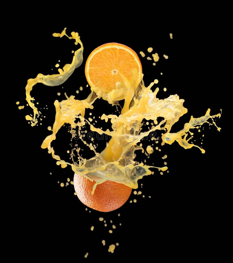 270 Oranges Orange Juice Splash Black Background Stock Photos - Free ...