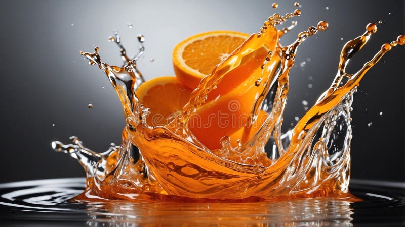 Splash of Orange Liquid Isolated in White Ai Generated Stock ...