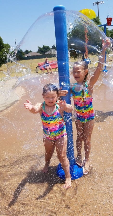 Splash Pad Fun stock image. Image of splash, summer - 165152959