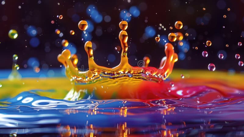 A Splash of Paint with Paint Droplets in Water Color Diffusion, Frozen ...