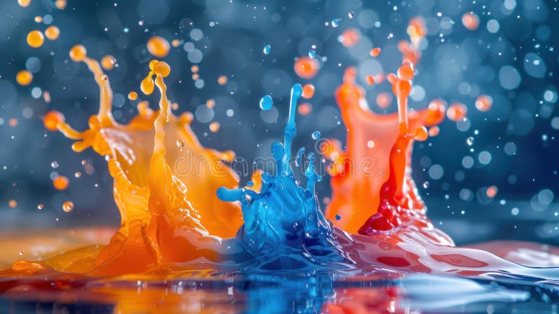 A Splash of Paint with Paint Droplets in Water Color Diffusion, Frozen ...