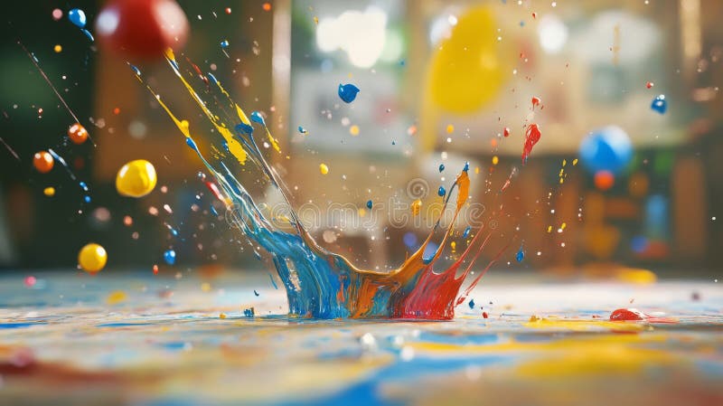 A Splash of Paint with Red, Blue, and Yellow Colors Stock Illustration ...
