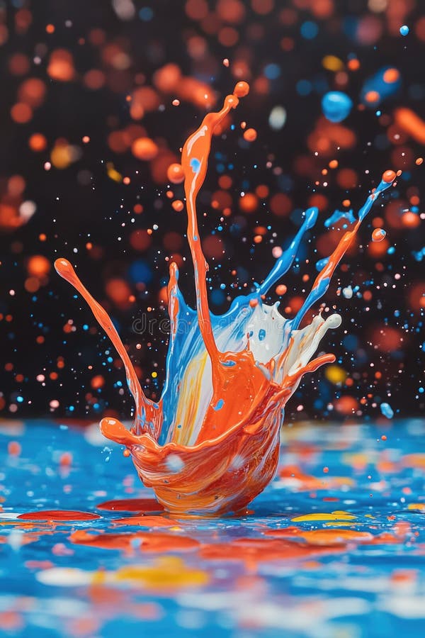 A Splash of Paint on the Surface of Water Stock Photo - Image of motion ...