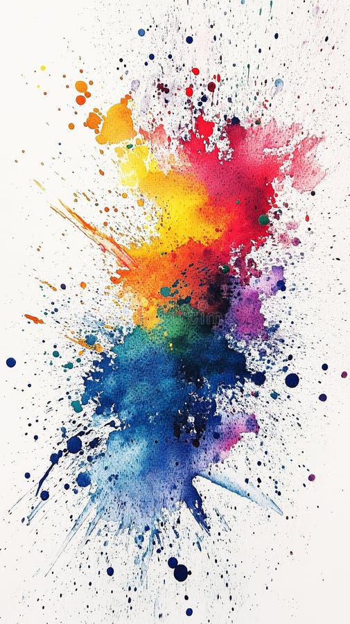 Splash Painting with Warm and Cold Colors Stock Illustration ...