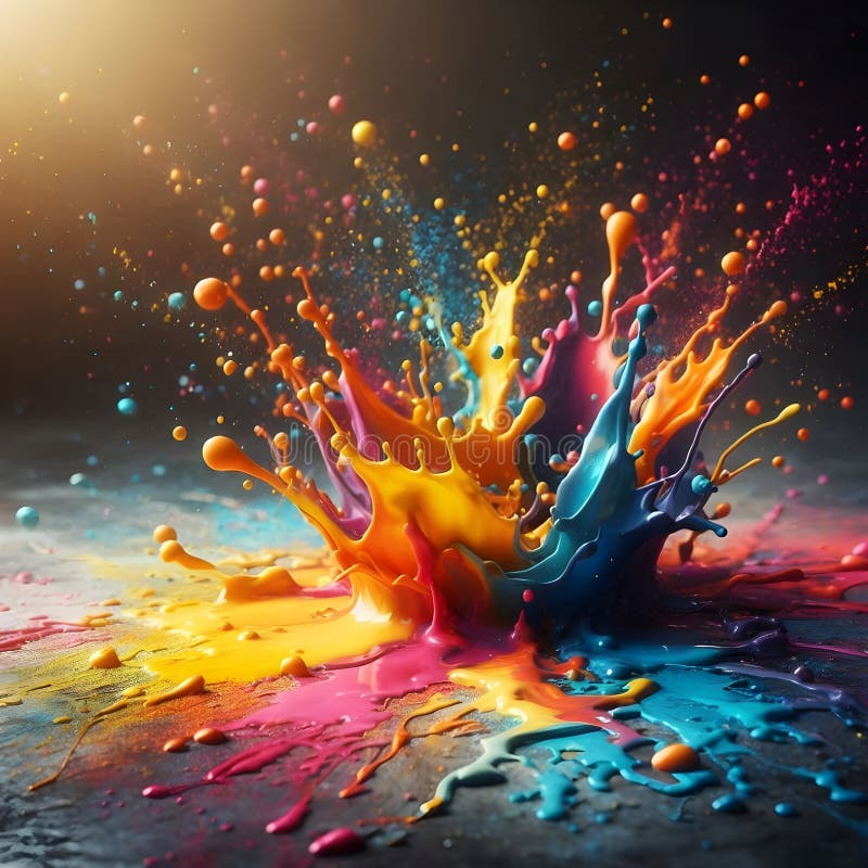 Paint splash of colors stock illustration. Illustration of grunge ...