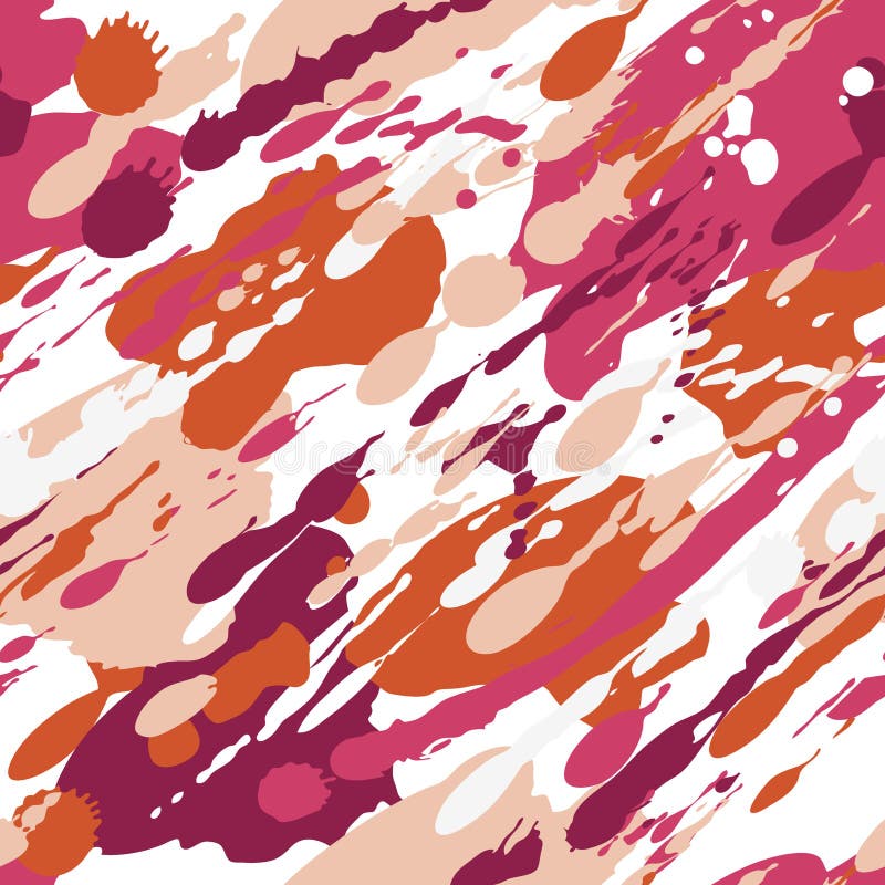 Splash Pattern. Retro Seamless Pattern with Drop. Stylized Bloom Petals ...