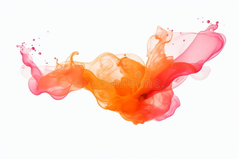 Splash of Peach Drop in Water Isolated on a White Background, Cloud of ...