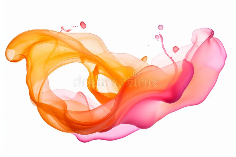 Splash of Peach Drop in Water Isolated on a White Background, Cloud of ...