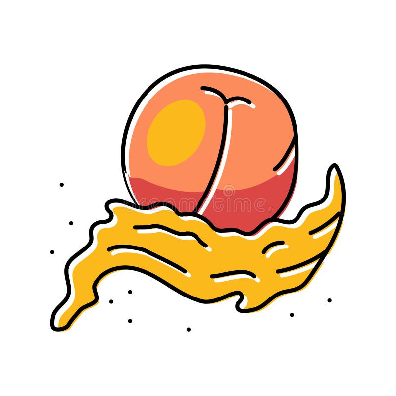 Splash Peach Fruit Color Icon Vector Illustration Stock Vector ...