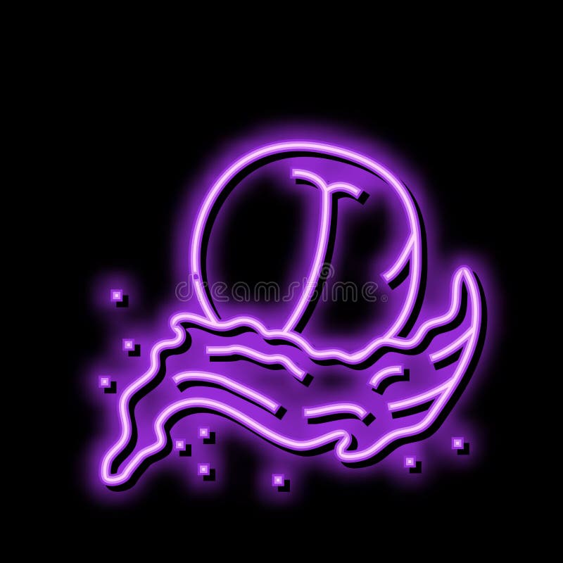 Splash Peach Fruit Neon Glow Icon Illustration Stock Vector ...