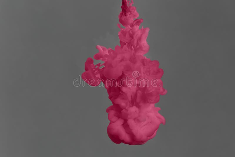 Splash of pink ink on grey stock image. Image of explosion - 156000381