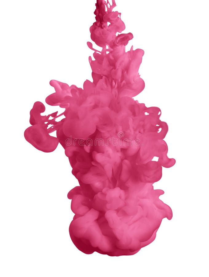Splash of Pink Ink on White Stock Image - Image of motion, flow: 156450515