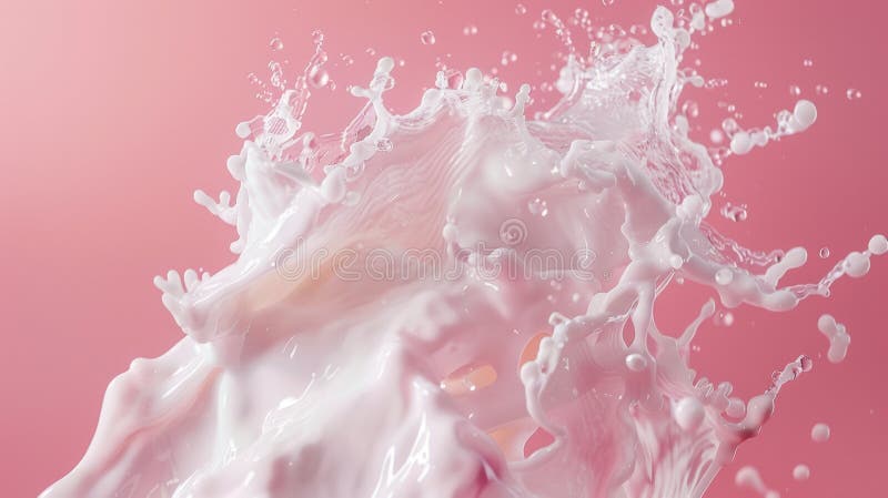 Splash of Pink Liquid on Pink Background Stock Image - Image of liquid ...