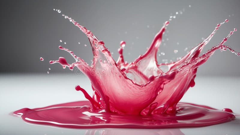 Splash of Pink Liquid Isolated in White Ai Generated Stock Illustration ...