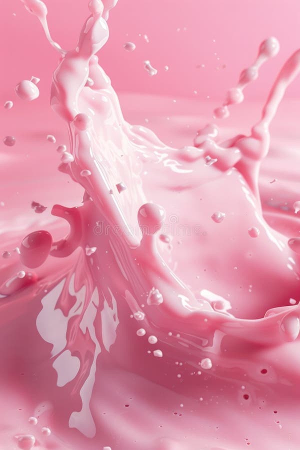 A Splash of Pink Liquid on a Pink Surface Stock Illustration ...