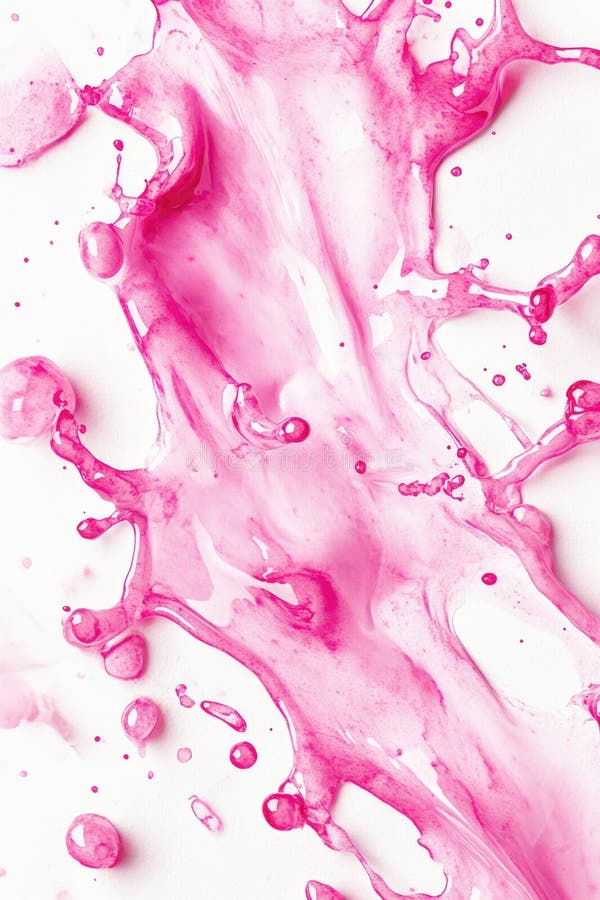 A Splash of Pink Paint on a White Background Stock Image - Image of ...