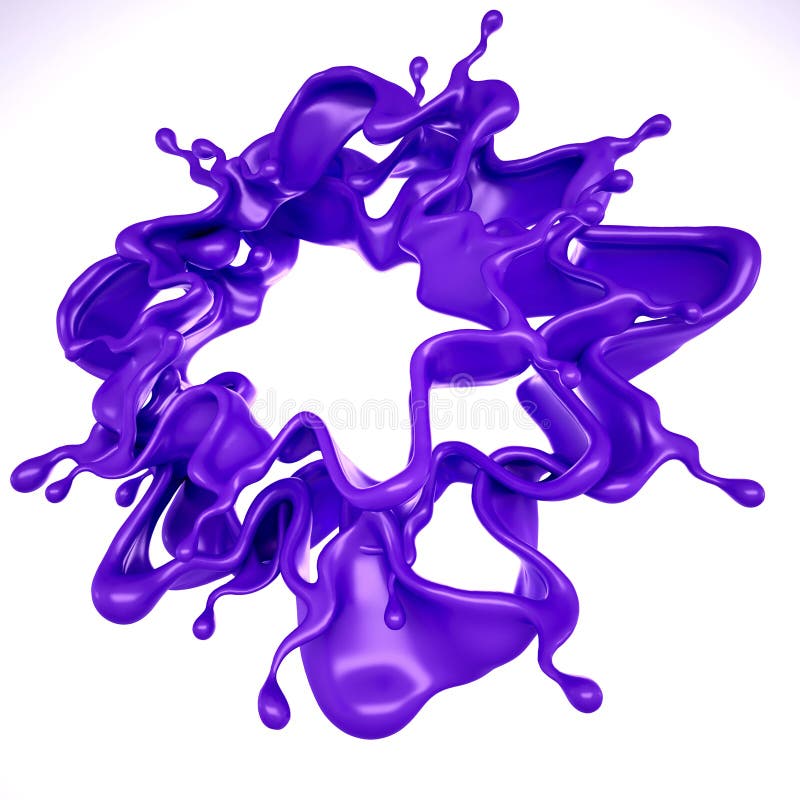 A Splash of Purple Liquid. 3d Illustration, 3d Rendering Stock ...
