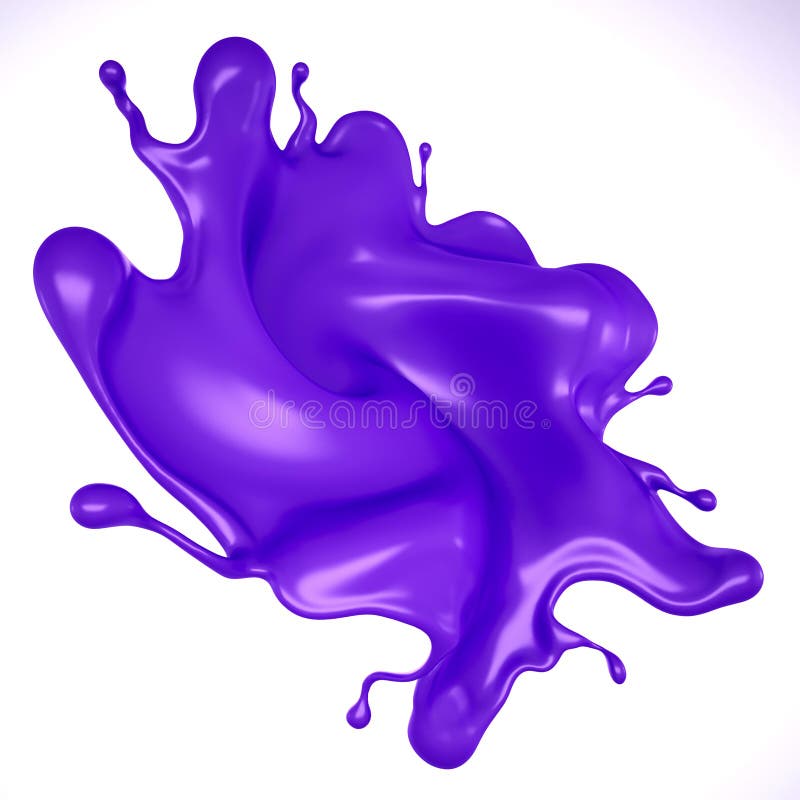 A Splash of Purple Liquid. 3d Illustration, 3d Rendering Stock ...