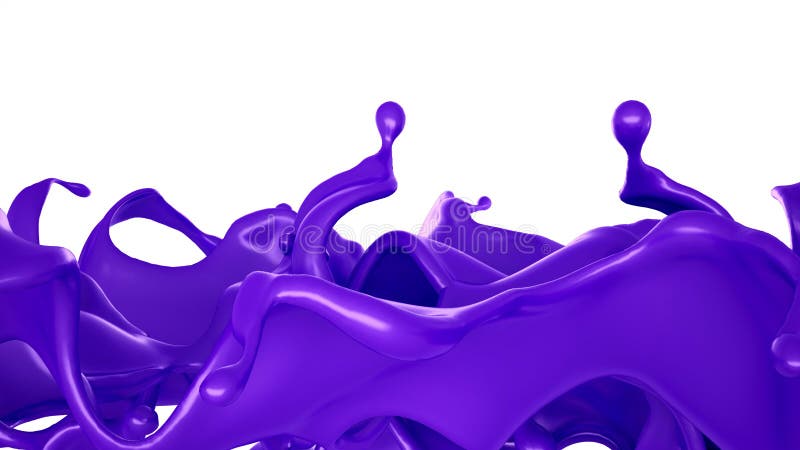 A Splash of Purple Liquid. 3d Illustration, 3d Rendering Stock ...