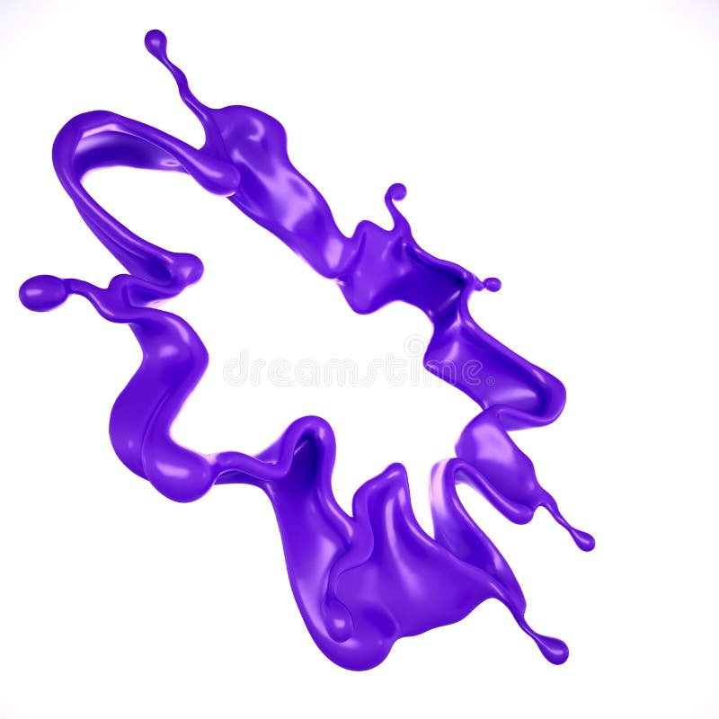 A Splash of Purple Liquid. 3d Illustration, 3d Rendering Stock ...