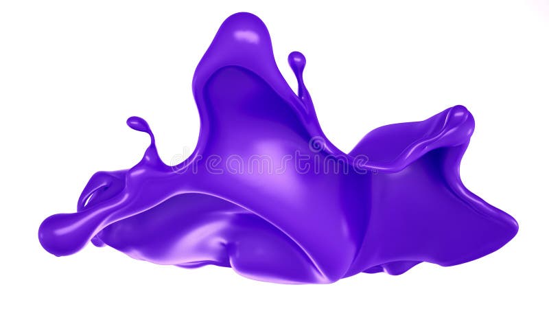 A Splash of Purple Liquid. 3d Illustration, 3d Rendering Stock ...