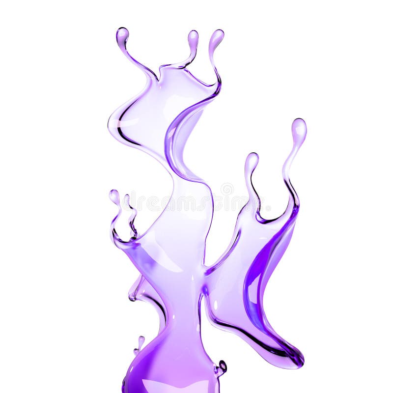 A Splash of Purple Transparent Liquid. 3d Illustration, 3d Rendering ...