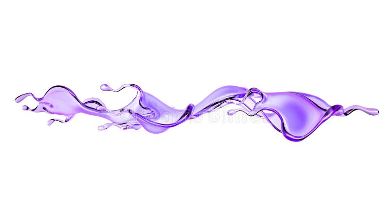 A Splash of Purple Transparent Liquid. 3d Illustration, 3d Rendering ...