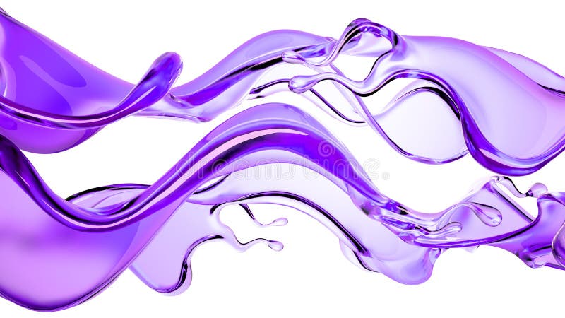 A Splash of Purple Transparent Liquid. 3d Illustration, 3d Rendering ...