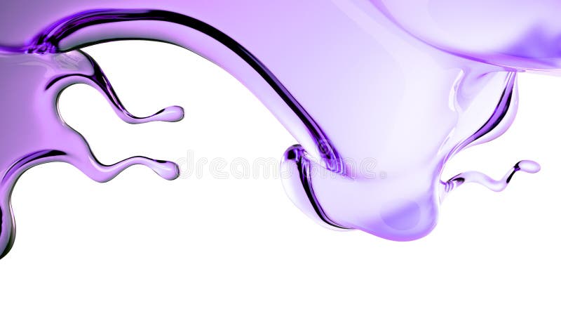 A Splash of Purple Transparent Liquid. 3d Illustration, 3d Rendering ...
