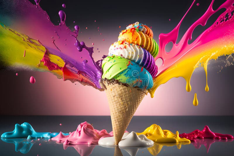 Ice Cream Splash Rainbow Stock Illustrations – 289 Ice Cream Splash ...