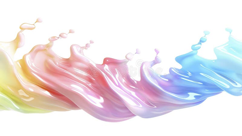 Splash of Rainbow Liquid on a White Background. Generated AI Stock ...