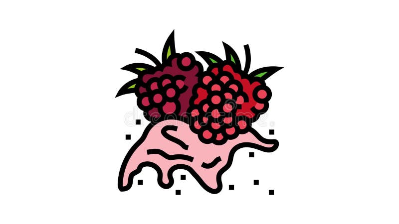 Splash Raspberry Fruit Berry Color Icon Animation Stock Video - Video ...