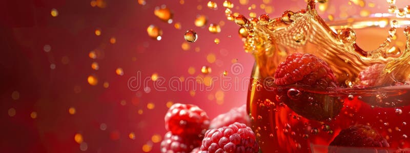 Splash of Raspberry Juice with Floating Berries Stock Photo - Image of ...