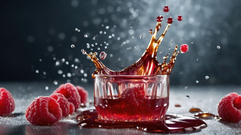 Refreshing Raspberry Juice Splash in Glass Stock Illustration ...