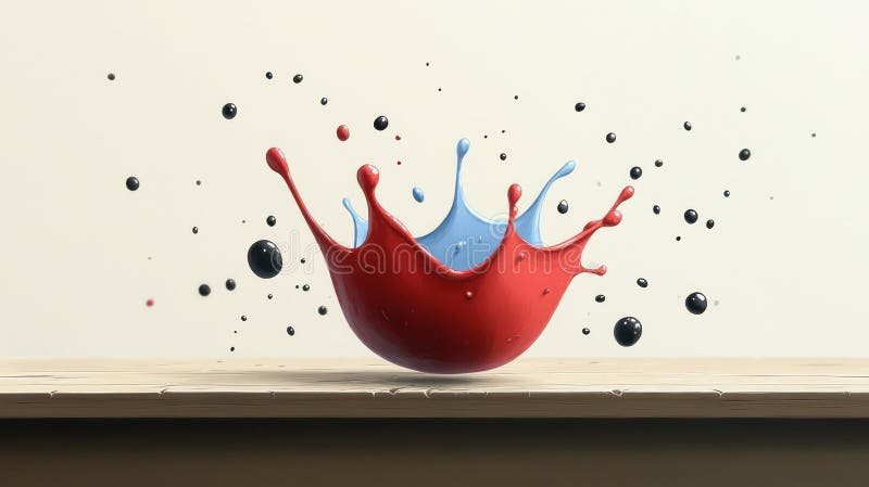A Splash of Red and Blue Paint Creating a Visually Striking Effect on a ...