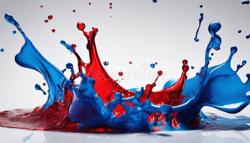 A Splash of Red and Blue Paint Stock Illustration - Illustration of ...