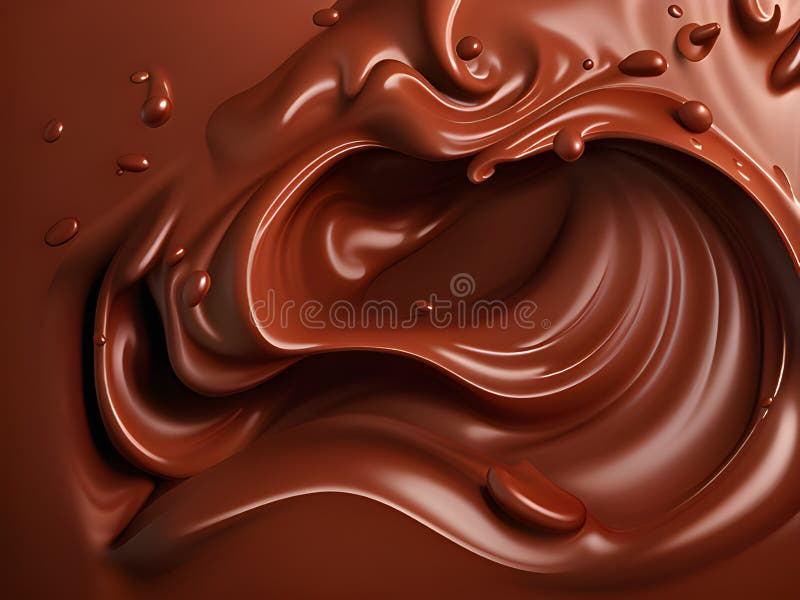 Splash of Red Chocolate. 3d Illustration, Ai Generated Stock ...