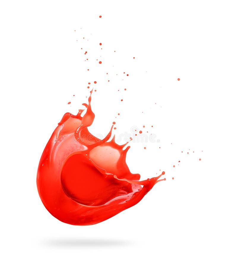 Splash of Red Fruit Juice Isolated on a White Background Stock Image ...