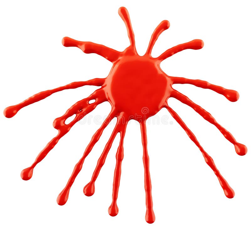 Splash of Red Ink or Paint Isolated on White Stock Illustration ...
