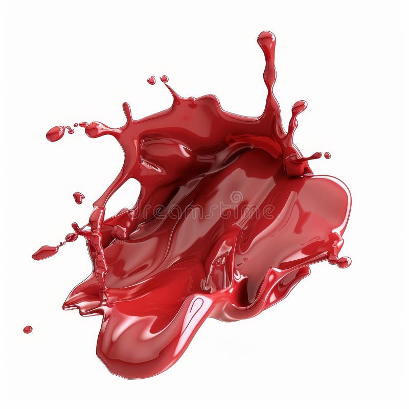 A Splash of Red Liquid on a White Background Stock Illustration ...