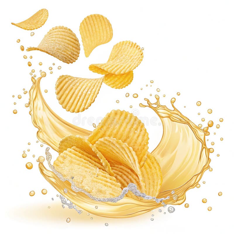 Splash of Ripple Potato Chips, Flying Snacks for Food Package ...