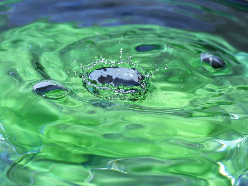 Splash and Ripples in Green Liquid Stock Photo - Image of drop, drink ...