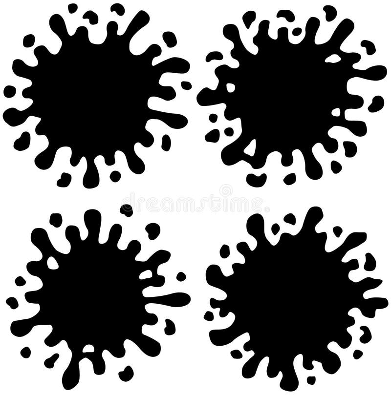 Splash Round Shapes Set stock vector. Illustration of messy - 162397752