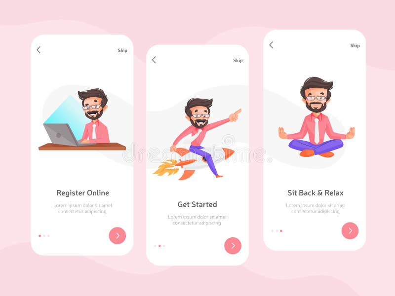 Splash Screen Mobile App Flat Design Stock Vector - Illustration of ...