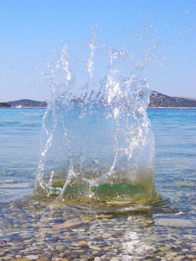 Splash on the sea. stock image. Image of splashing, sprinkling - 83955419